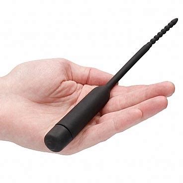 Shots Silicone Vibrating Bullet Urethral Plug With Beaded Tip Black Sex Toys At Adult Empire