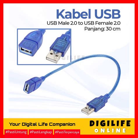 Jual Kabel Sambungan Usb Extension Cable Male Female Cm Pemanjang Shopee Indonesia