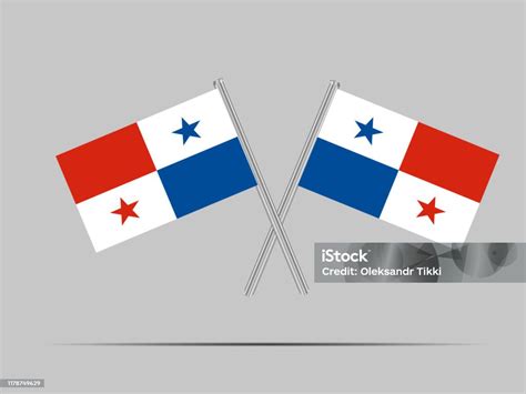 파나마 국기 지구 지구 지구와 두 깃대에 블루 오션과 녹색 아메리카 아프리카와 아시아 대륙 원래 색상과 비율 벡터 일러스트레이션 국가 세트 국가 관광명소에 대한 스톡 벡터