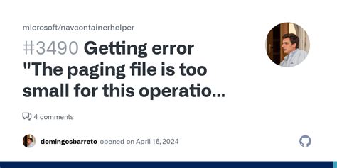 Getting Error The Paging File Is Too Small For This Operation To