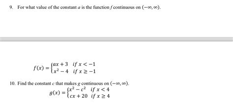 Solved For What Value Of The Constant A Is The Function F Chegg