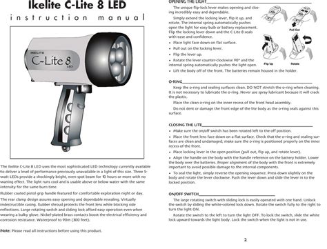 Ikelite C Lite 8 Led Instruction Manual Pdf Download Manualslib