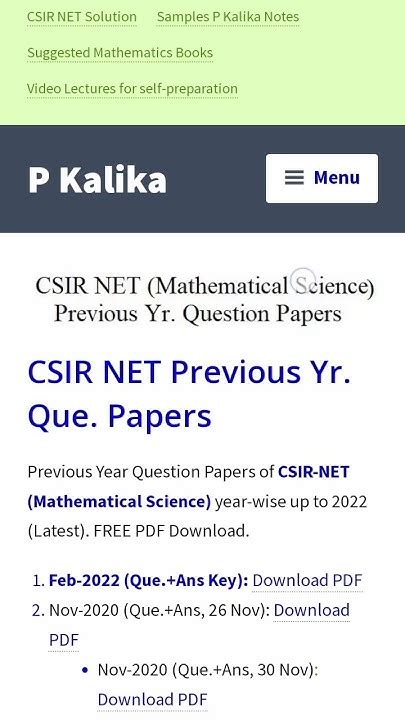 How To Download Csir Net Mathematics Question Paper L Download Csir Net Old Question Paper Youtube