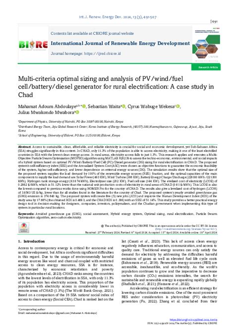 Pdf Multi Criteria Optimal Sizing And Analysis Of Pvwindfuel Cell