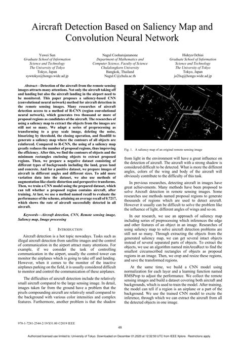 Pdf Aircraft Detection Based On Saliency Map And Convolution Neural Network