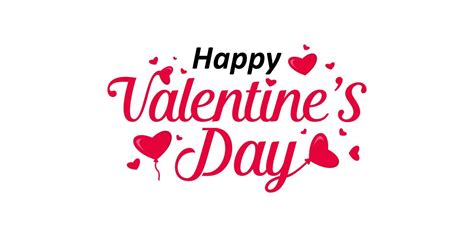 Happy Valentines Day Script Font Design With Hearts And Balloons