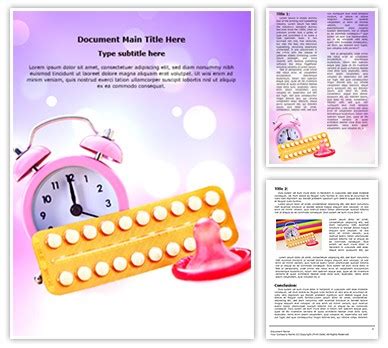 Contraceptives Microsoft Word Template For Your Word Document