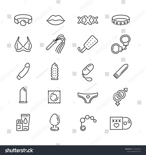 Sex Shop Related Icons Thin Vector Stock Vector Royalty Free 1194128974 Shutterstock
