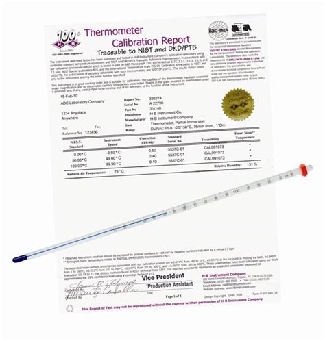 Nist Traceable Liquid In Glass Thermometer Shops Ids Deutschland De