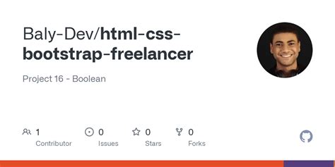 github baly dev html css bootstrap freelancer project 16 boolean