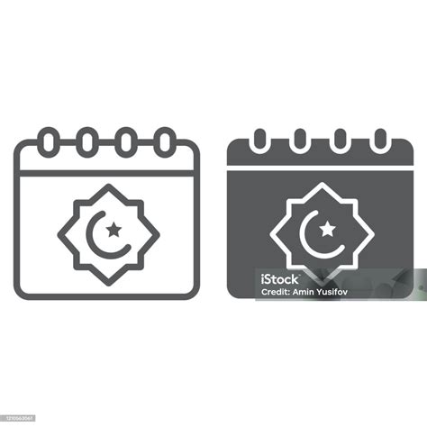 라마단 달력 라인과 문양 아이콘 라마단과 이슬람 무슬림 의 날 기호 벡터 그래픽 흰색 배경에 선형 패턴 Eps 10 0명에 대한 스톡 벡터 아트 및 기타 이미지 Istock