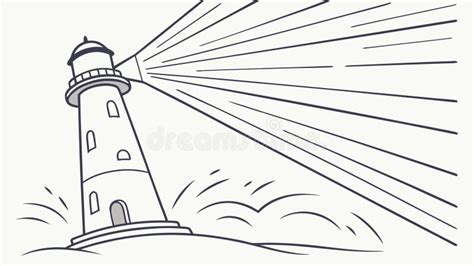 Lighthouse Beaming Light Navigation Safety Coastal Guide Vector Design Generative Ai Stock