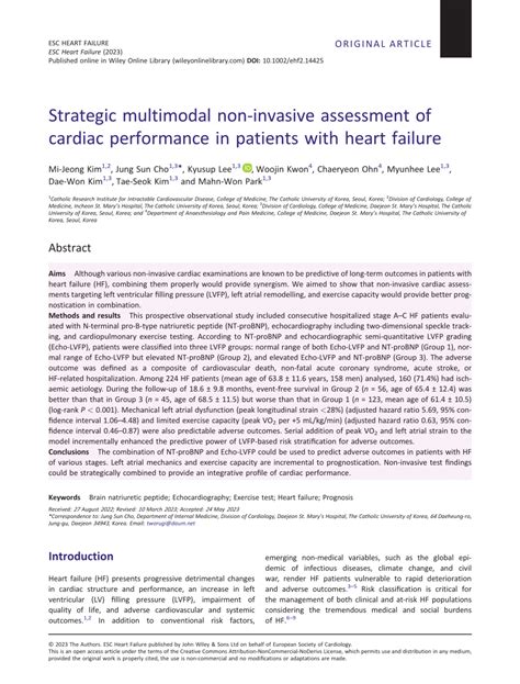 Pdf Strategic Multimodal Non‐invasive Assessment Of Cardiac