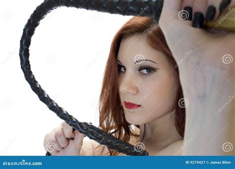 Dominatrix Portrait With Whip Stock Image Image Of Hair Punishment