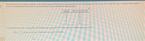 Solved The School Board Is Trying To Evaluate A New Math Program Course Hero