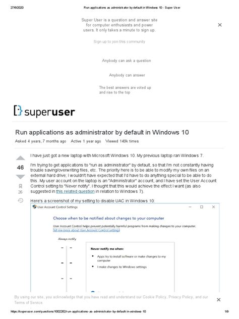Run Applications As Administrator By Default In Windows 10 Super User