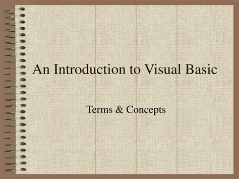 Ppt An Introduction To Visual Basic Powerpoint Presentation Free Download Id4990875
