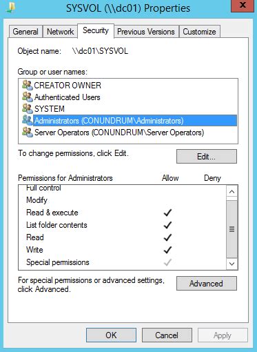 Uac Domain Admin Unable To Modify Domain Scripts Directory Server Fault