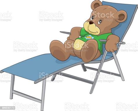 Sunbathing Bear Relax Vacation Stock Illustration Download Image Now