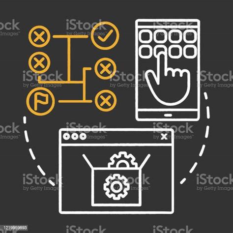 Usability Testing Chalk Concept Icon Software Development Stage Idea Thin Line Illustration User