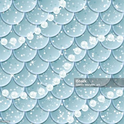 물고기 비늘 하 고 원활한 패턴 진주 인 어 꼬리 텍스처입니다 벡터 일러스트 레이 션 여자 인어에 대한 스톡 벡터 아트 및 기타