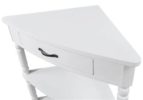 Simplie Fun Space Saving Triangular Corner Table With Solid Wood Legs