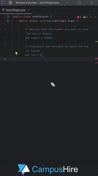 Campushire On Linkedin Java Programming Sumofdigits Numbermanipulation Algorithms