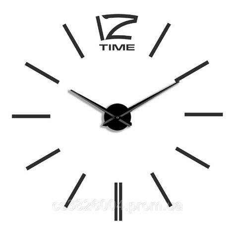 Купить Часы настенные 3d Diy Clock Большие Черные Стрелка 31 см Необычные 3Д Наклейка стикер для