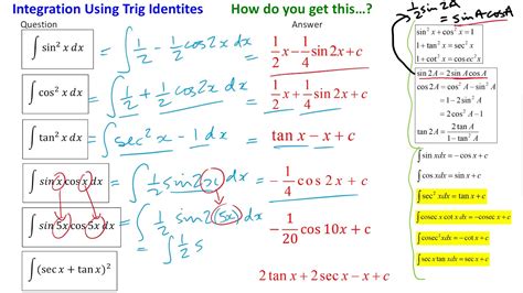 Integration 3 Using Trig Identities Youtube