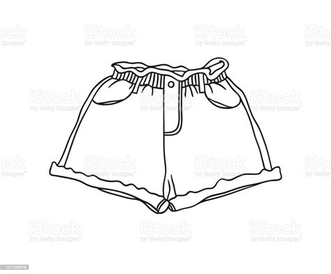 손으로 그린 패션 일러스트 시즌 착용 창조적 인 잉크 아트 작품 여름 의상 요소 실제 벡터 드로잉이 짧습니다 흰색 배경에 검은색