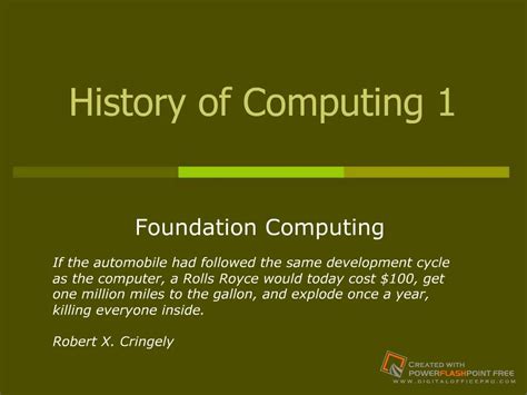PPT History Of Computing 1 PowerPoint Presentation Free Download ID 56414