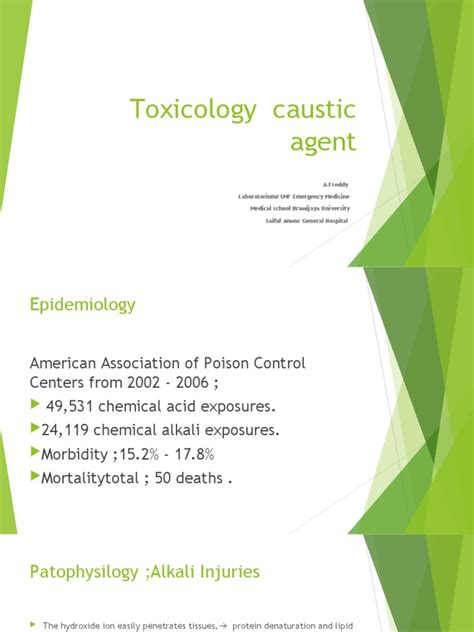 Caustic Agent Rev Pdf Burn Medicine