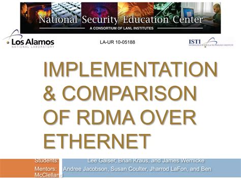 Implementation And Comparison Of Rdma Over Ethernet Ppt