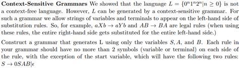 Solved Context Sensitive Grammars We Showed That The
