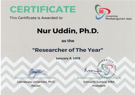 Nur Uddin On Linkedin Universitas Pembangunan Jaya Thanks For The Appreciation 22 Comments