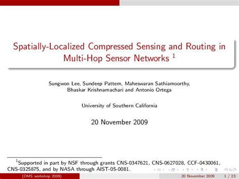 Pdf Spatially Localized Compressed Sensing And Routing In Filespatially Localized Compressed