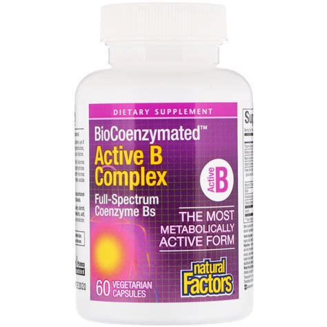 Natural Factors Biocoenzymated Active B Complex 60 Vegetarian