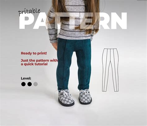Pdf Pattern Leggins For Dolls Pants For Gotz Diy Instructions For