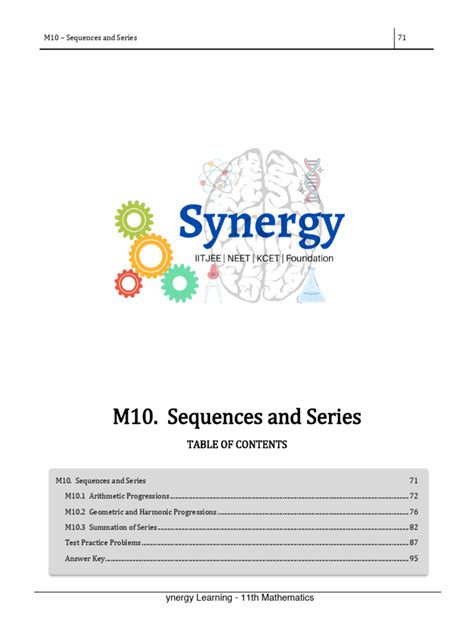 Sequence And Series Module Pdf Mean Summation