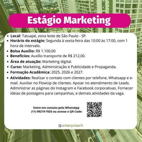 Vaga De Estágio Em Marketing Administração E Publicidade E Propaganda