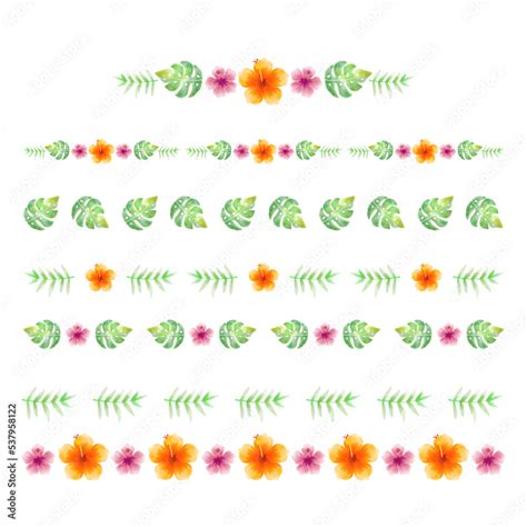 수채화 꽃 리스 테두리 라인 일러스트 이미지 Stock Illustration Adobe Stock