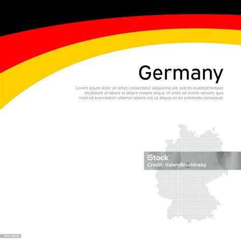 추상적 흔들독일 국기와 모자이크지도 독일 애국 휴가 카드 디자인에 대한 창조적 인 배경 내셔널 포스터 주 독일 애국 표지 전단지 벡터 플랫 삼색 디자인 Tag Der