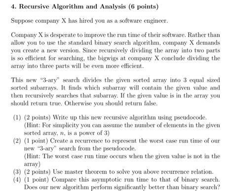 Solved Recursive Algorithm And Analysis Suppose Company X