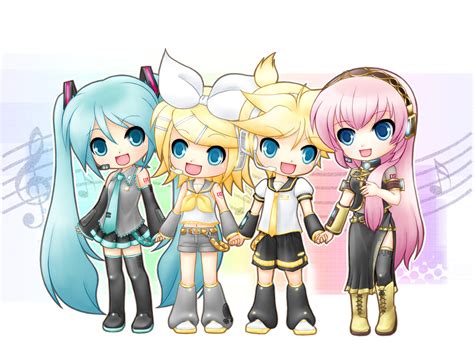 Chibi Group Hatsune Miku Kagamine Len Kagamine Rin Kayano Celica Male