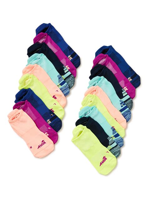 Avia Womens Performance Flatknit Lowcut Socks 10 Pack