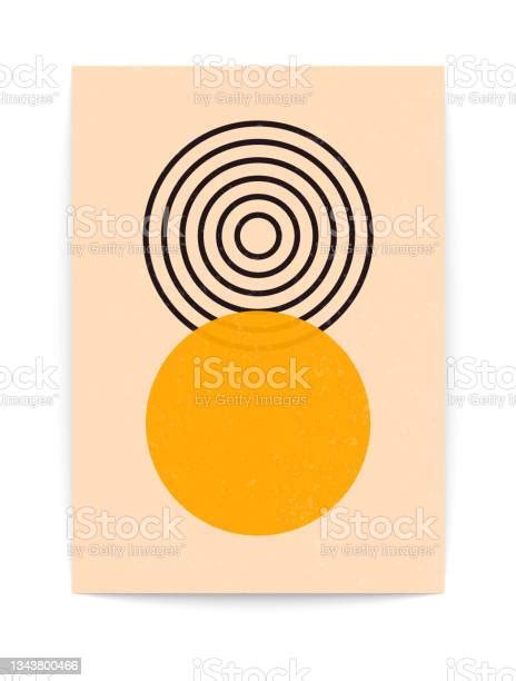 추상적인 현대 중반 세기 포스터 현대 기하학적 모양 보헤미안 미니멀 리스트 아트 프린트 벡터 일러스트레이션 0명에 대한 스톡