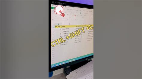Auto Filter Excel Shortcut Exceltricks Shortvideo Youtube