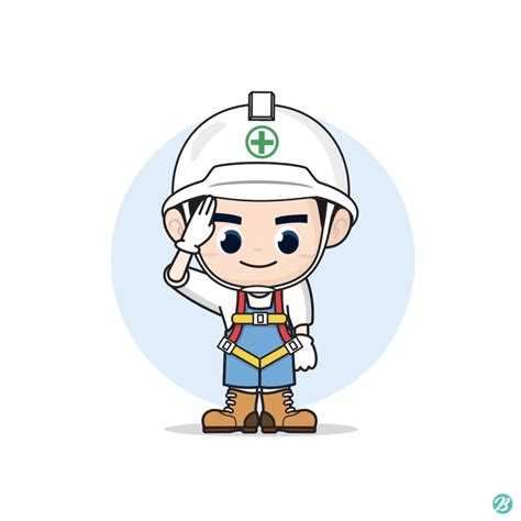 안전 캐릭터 경례 일러스트 Ai 다운로드 Download Safety Character Salute Vector 어반브러시