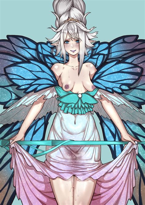 Rule 34 1girls Areolae Blue Background Blue Eyes Blush Blush Blushing At Viewer Braided Hair