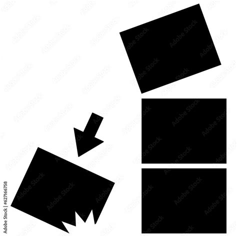 black stack correctly with falling dropping broken boxes icon simple